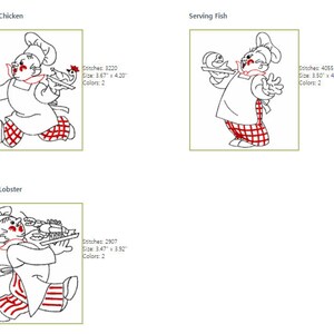 French Chef 9 Machine Embroidery Designs for 5"x7" Hoop D2141 - Etsy