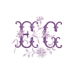 E and G 1 Two-letter Monogram Machine Embroidery Design in 3 Sizes ...