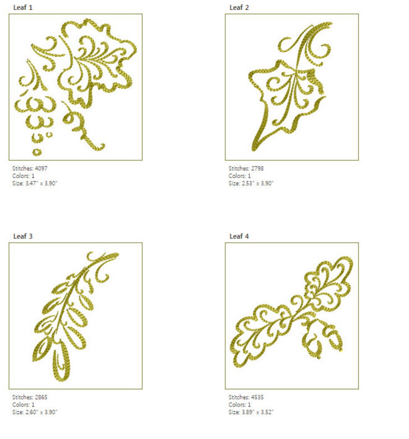Golden Leaves 12 Machine Embroidery Designs for - Etsy