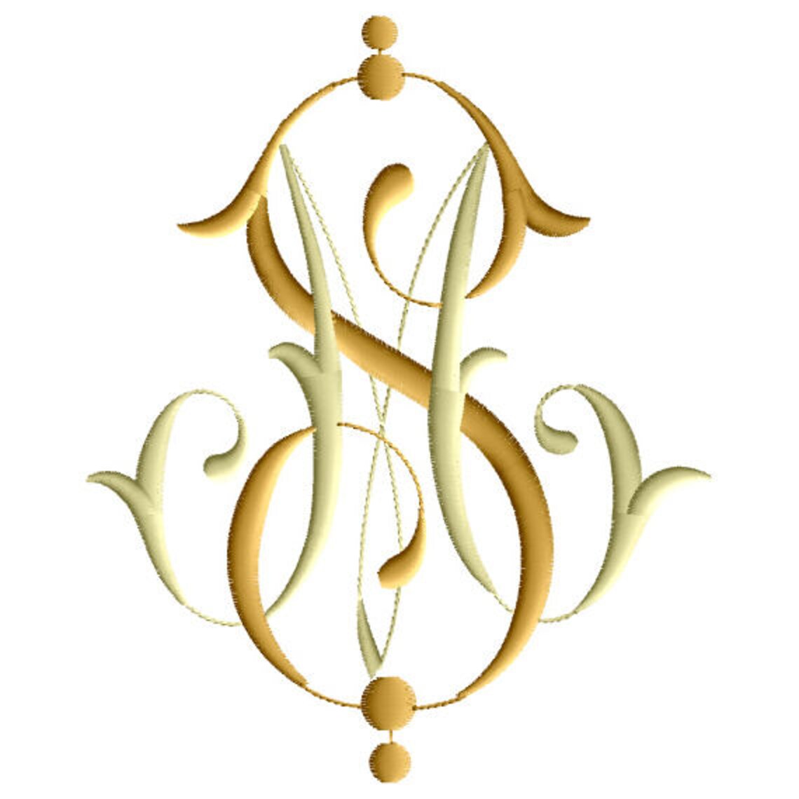 M and S 3 Two-letter Monogram Combination Machine Embroidery - Etsy