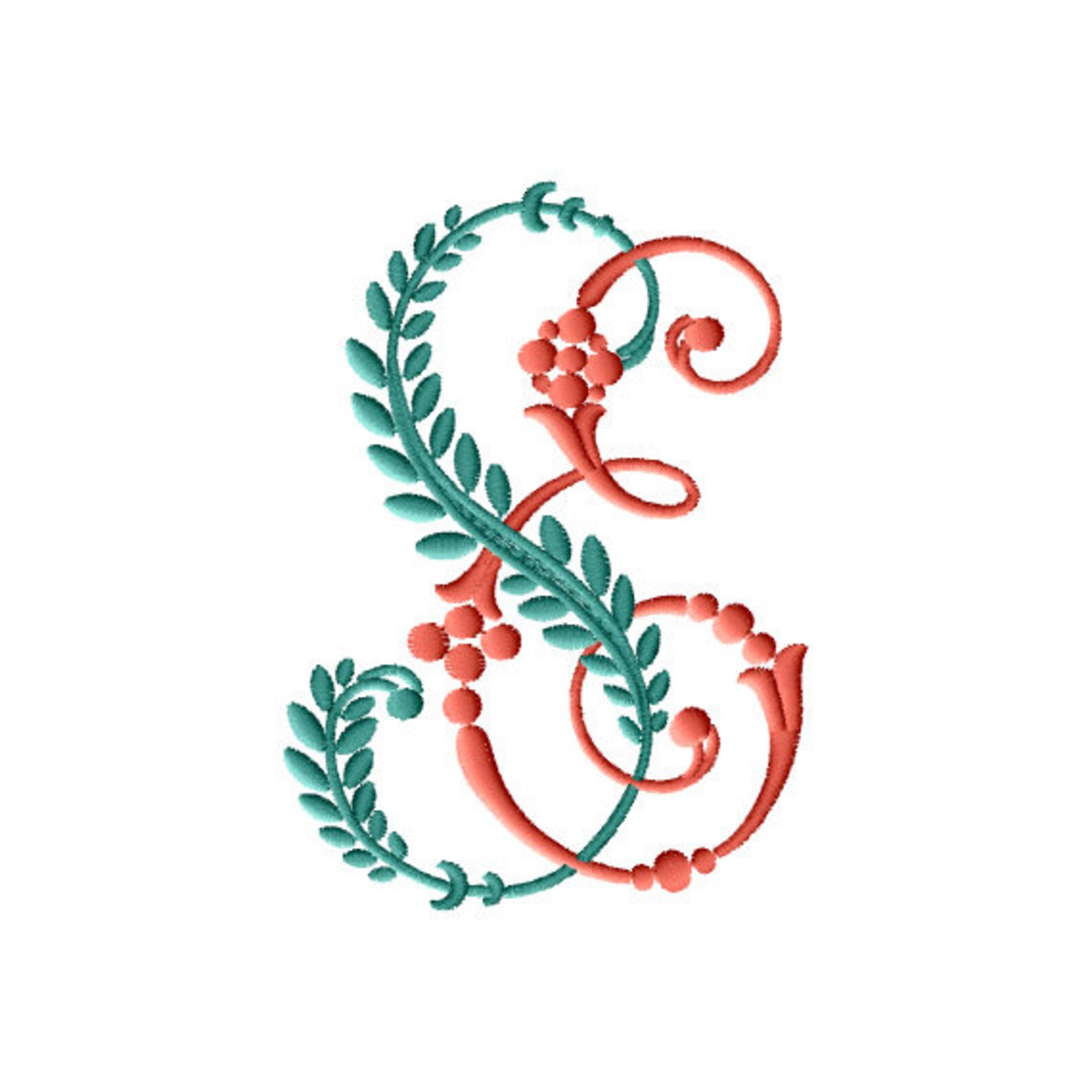 E and S or S and E 2 Two-letter Monogram Combination Machine - Etsy