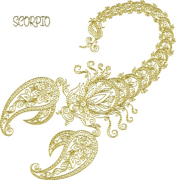 Zodiac Sign - Scorpio Machine Embroidery Design - 3 Sizes 4 X 4-inch ...