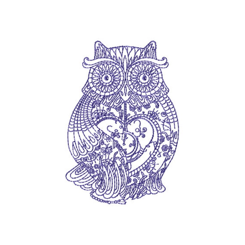 Lovely Owl Machine Embroidery Design in Two Sizes 5x7 and | Etsy