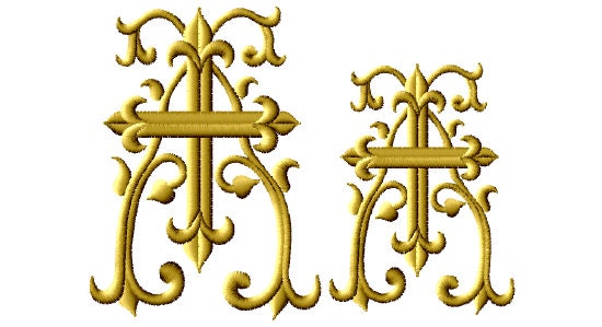 Christian Crosses Font 26 Machine Embroidery Letters in Two | Etsy