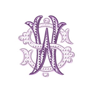 S and W or W and S #3 Two-letter Monogram Combination Machine ...