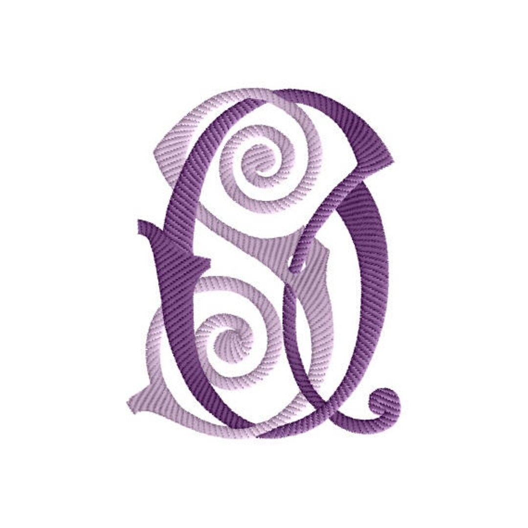 O and S #1 Two-letter Monogram Machine Embroidery Design in 4 Sizes ...