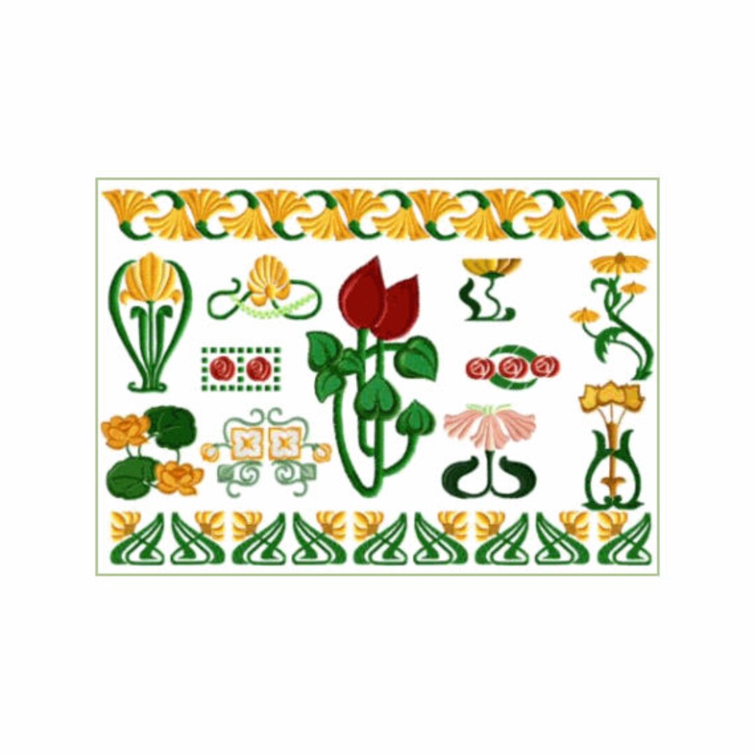 ABC Designs Art Nouveau 12 Machine Embroidery DESIGNS SET for 4"x4 ...