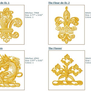 The Golden Symbols 15 Machine Embroidery Designs for 5"x7" Hoop, D2140 ...