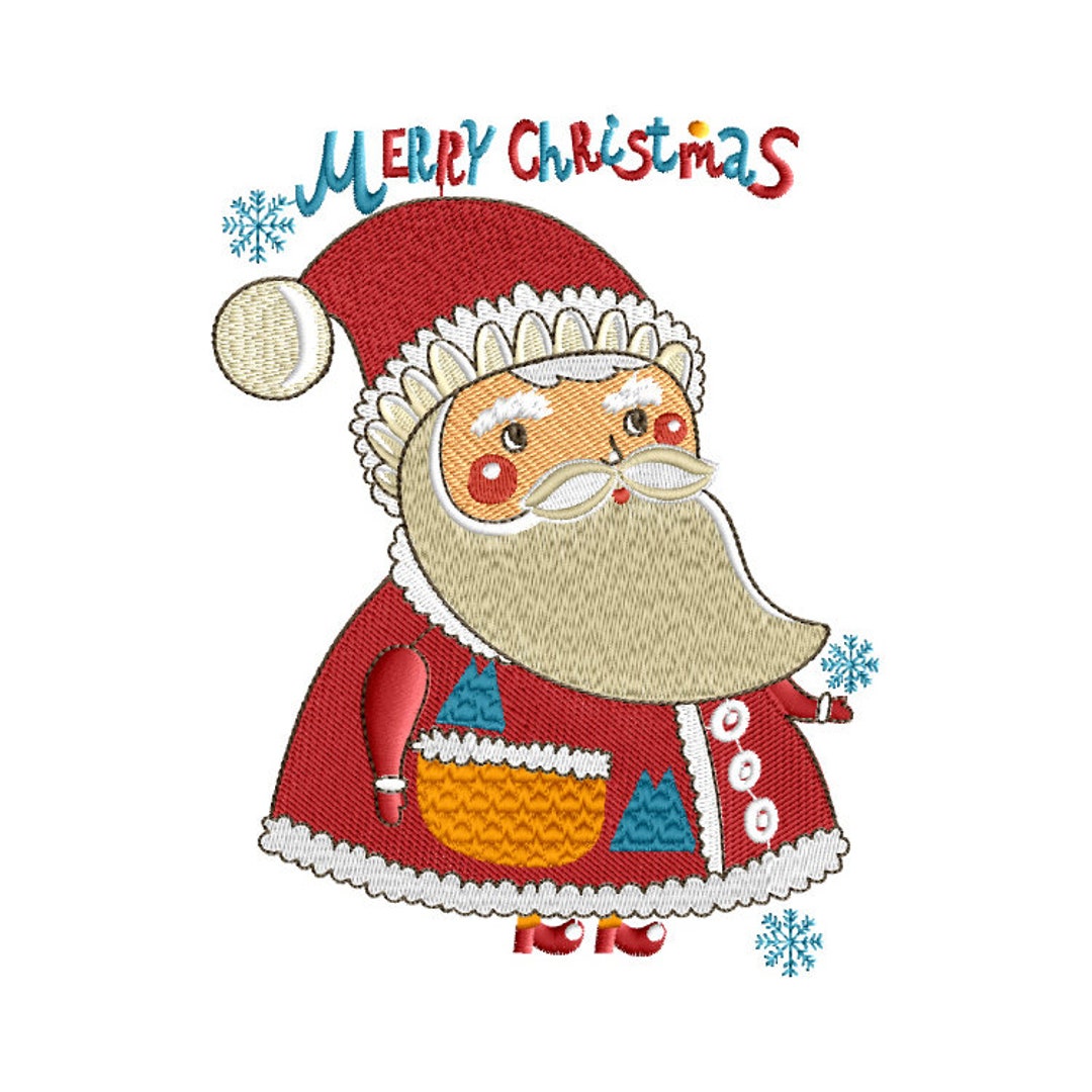 Santa Machine Embroidery Design - 5x7-inch Hoop, CD-133 - Etsy