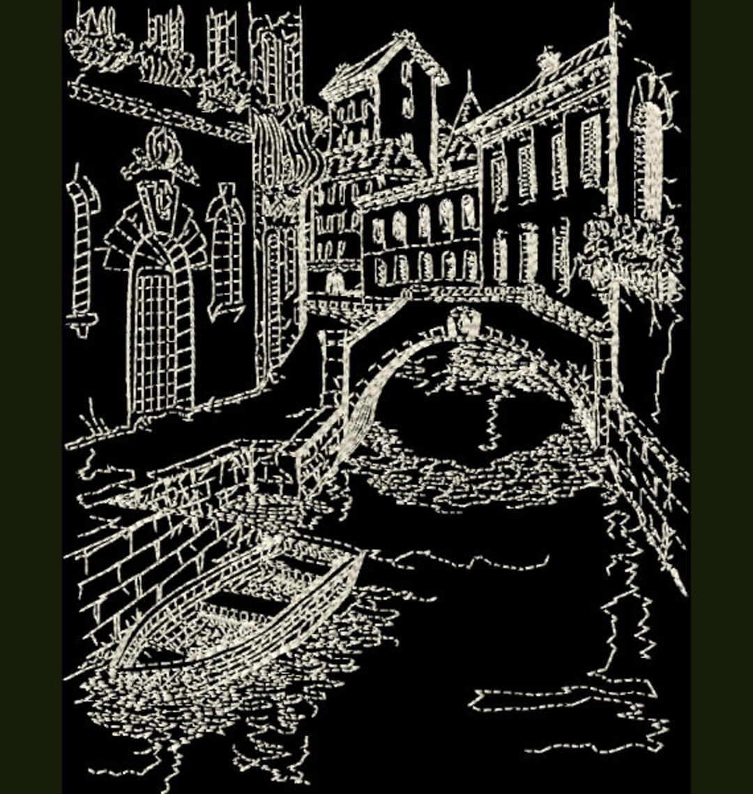 Venetian Street Machine Embroidery Design - 2 Sizes 5 X 7-inch Hoop, 6 ...