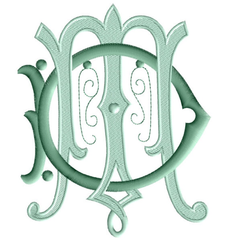 M and D 8 Two-letter Monogram Combination Machine Embroidery - Etsy