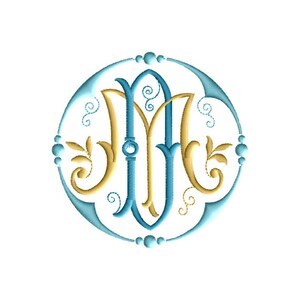 M and D #7 Two-letter Monogram Combination Machine Embroidery Design in ...