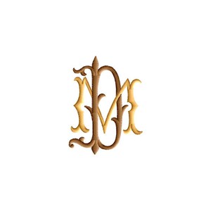 M and D #5 Two-letter Monogram Combination Machine Embroidery Design in ...