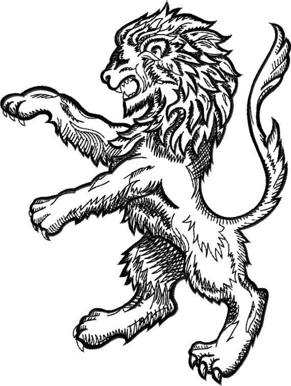 Familie Wappen Löwe 1 Maschine Stickerei Design - 4 Größen 4 "x 4", 5 ...