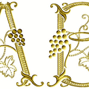 Grape Vines Font 26 Machine Embroidery Letters for 4"x4" Hoop F2129 - Etsy
