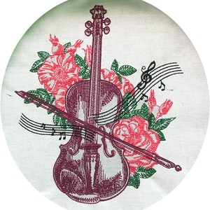 Flowers for Violin Machine Embroidery Design in Three Sizes - 5"x7" and ...
