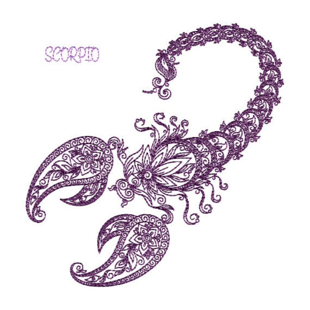 Zodiac Sign - Scorpio Machine Embroidery Design - 3 Sizes 4 X 4-inch ...