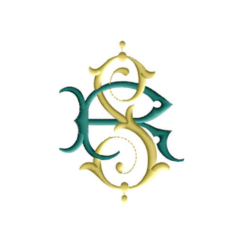 R and S 3 Two-letter Monogram Machine Embroidery Design in 4 - Etsy