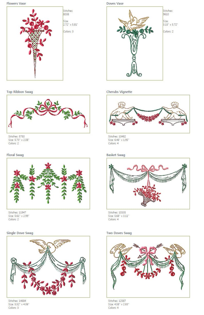 Victorian Decor 20 Machine Embroidery Designs for 5"x7" Hoop D2176 - Etsy