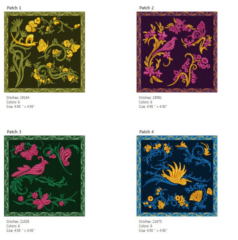 ABC DESIGNS Garden on Patches 8 Machine Embroidery DESIGNS for - Etsy