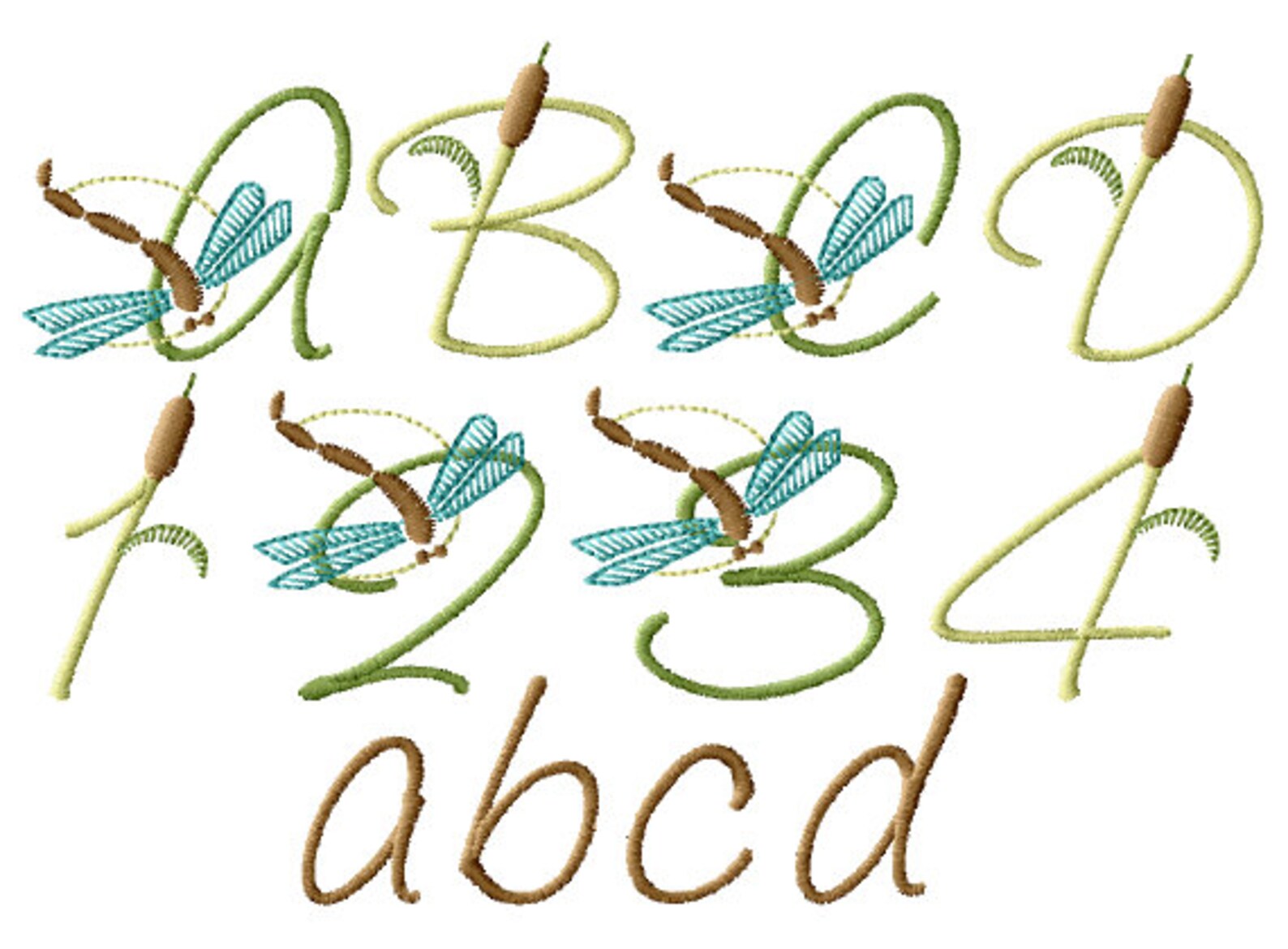 Dragonfly Alphabet 26 Upper-case Letters 10 Numerals and 26 - Etsy