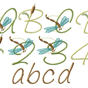 Dragonfly Alphabet 26 Upper-case Letters, 10 Numerals and 26 Lower-case ...