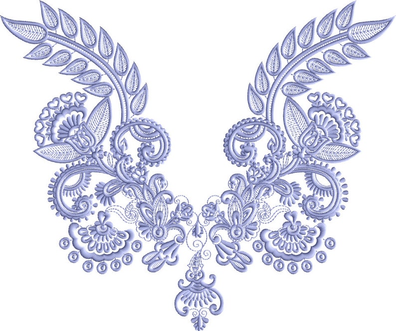 Neckline 2 Embroidery Machine Embroidery Design in Three Sizes - 5x7 ...