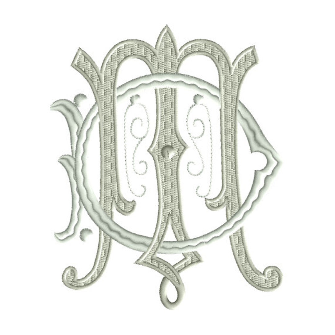 M and D #6 Two-letter Monogram Combination Machine Embroidery Design in ...
