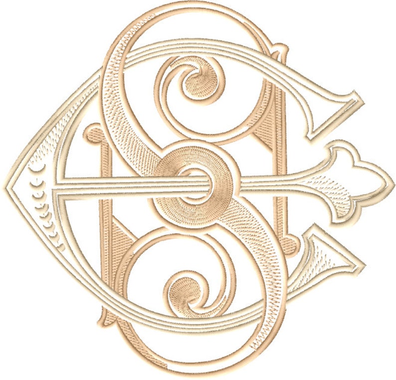 E and S or S and E 1 Two-letter Monogram Combination Machine - Etsy