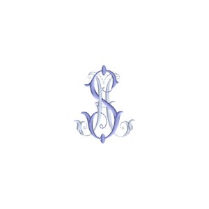 S and A 2 Two-letter Monogram Machine Embroidery Design in 6 Sizes ...