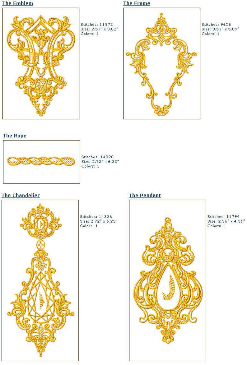 The Golden Symbols 15 Machine Embroidery Designs for | Etsy