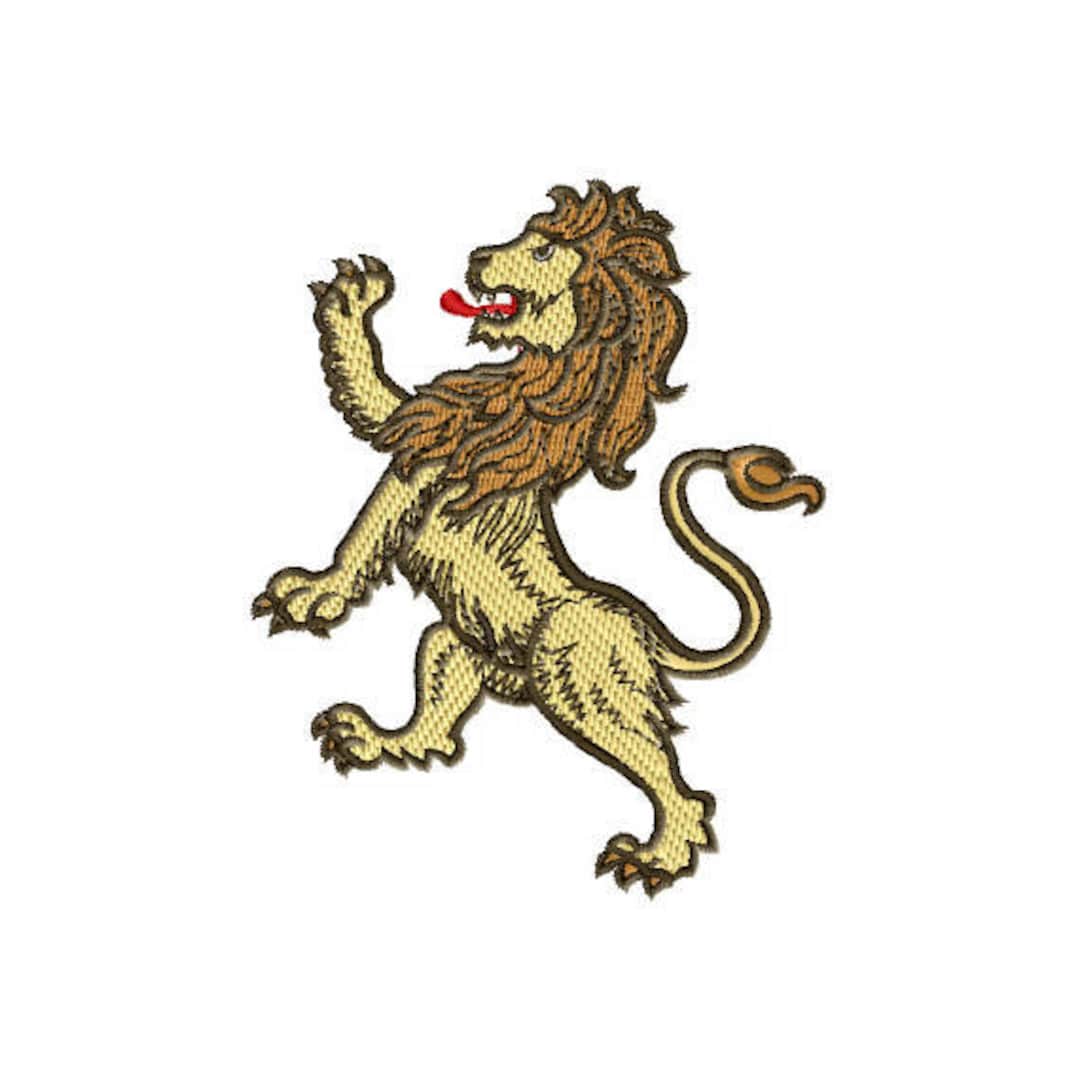 Family Crest Lion 3 Machine Embroidery Design - 4 Sizes 4"x4", 5" X 7 ...