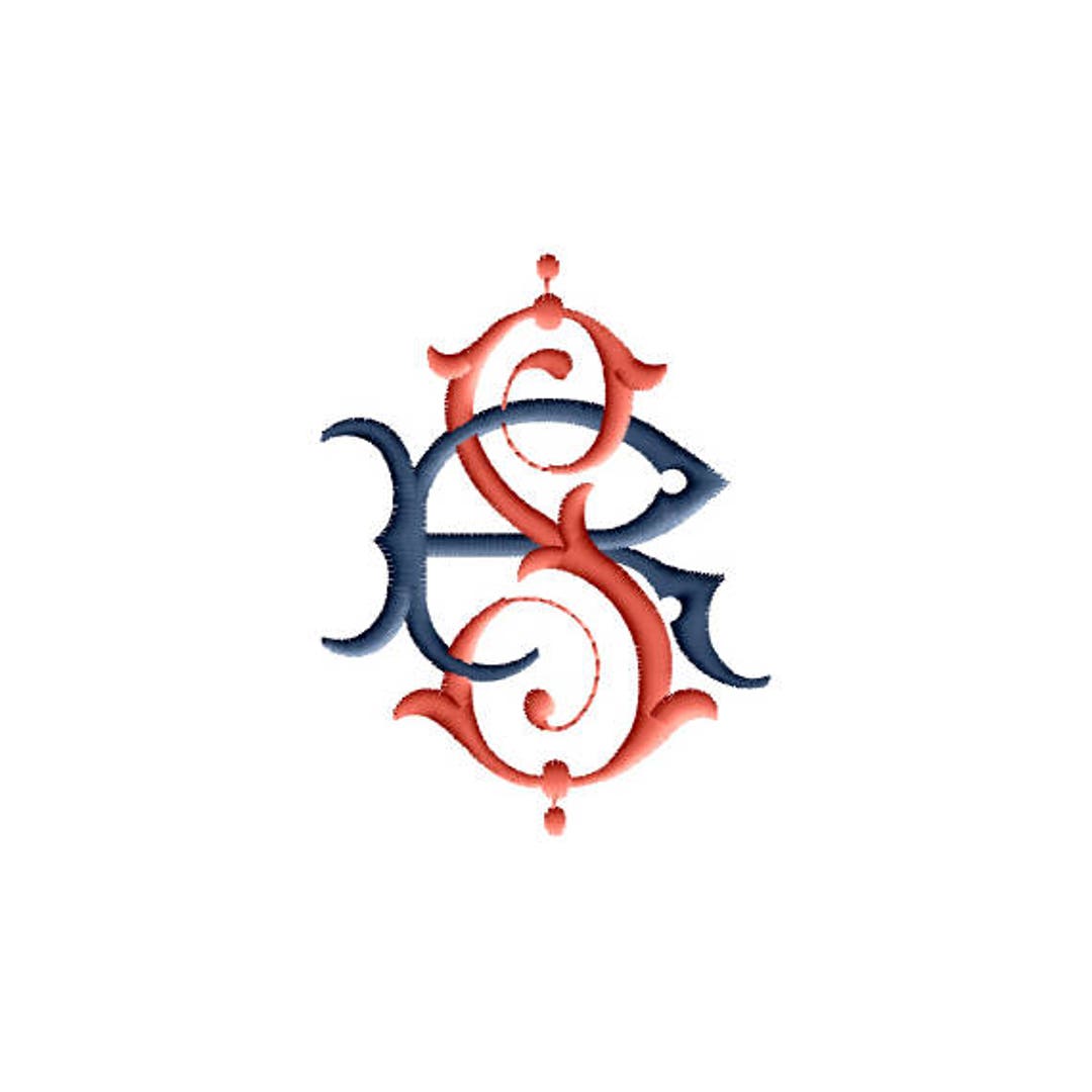 R and S 3 Two-letter Monogram Machine Embroidery Design in 4 Sizes ...