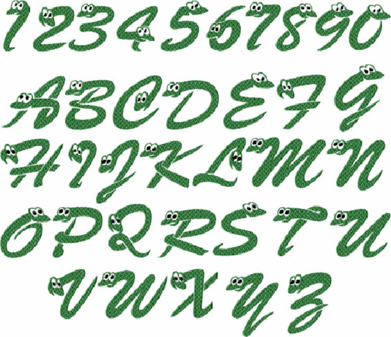 Serpiente alfabeto máquina bordado 36 diseños: 26 letras - Etsy México