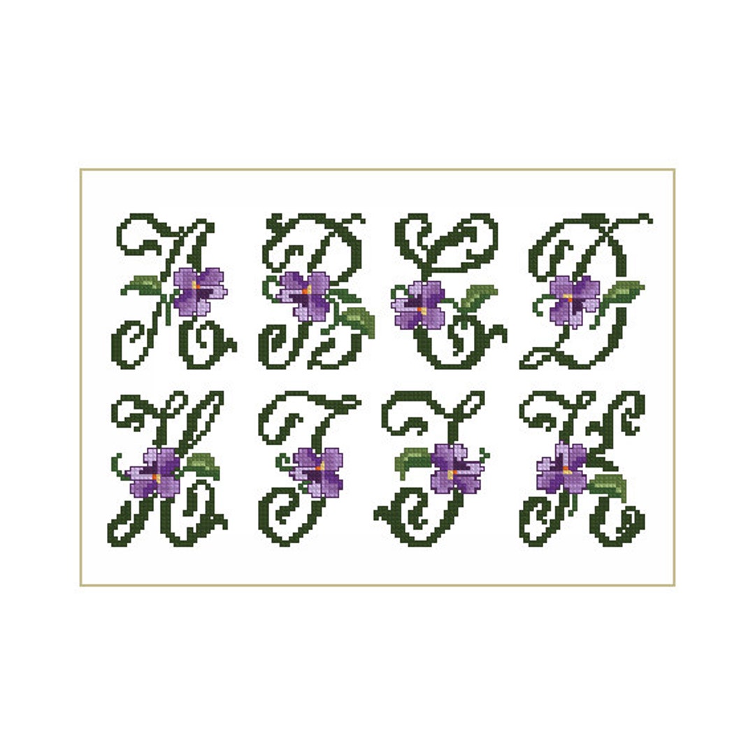 Violets Small Alphabet Cross-stitch Machine Embroidery Designs ...