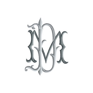 M and D #5 Two-letter Monogram Combination Machine Embroidery Design in ...
