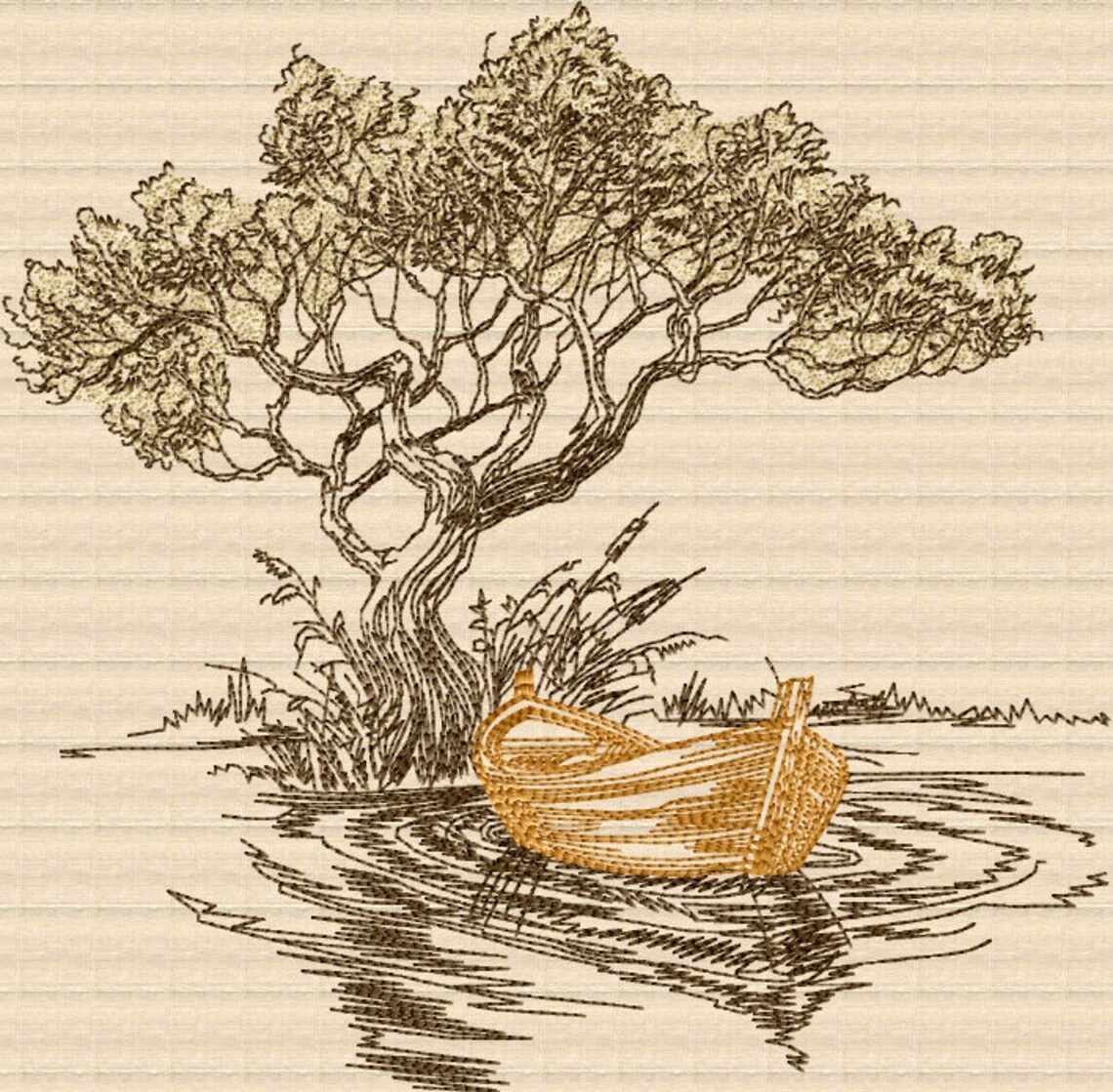 Bayou Machine Embroidery Design in 3 Sizes for 5"x7", 6"x7" and 8"x8 ...
