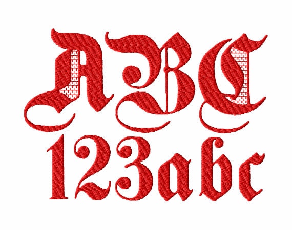 Gothic # 2 Alphabet 26 Upper-case Letters, 10 Numerals and 26 Lower ...