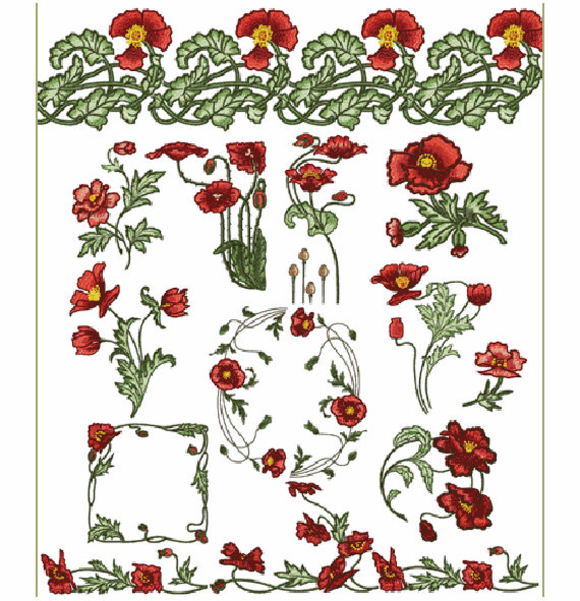 Poppy Blossoms 13 Machine Embroidery Designs for - Etsy