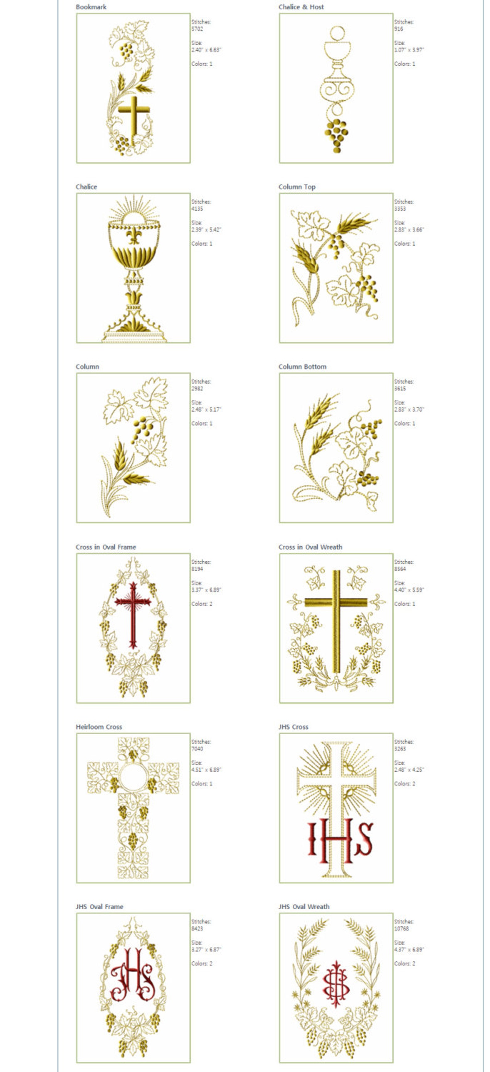 ABC Embroidery 29 Designs Christian Symbols for 5"x7" Hoop, D2121 - Etsy
