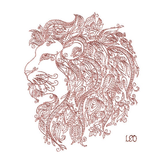 Zodiac Sign LEO Machine Embroidery Design 3 Sizes 5 X - Etsy