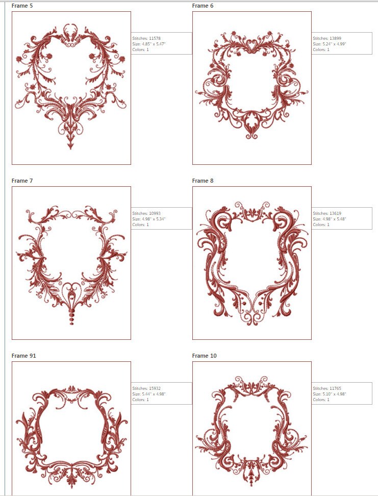 Fancy Frames 10 Machine Embroidery Designs for 5x7 - Etsy