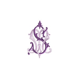 M and S #2 Two-letter Monogram Combination Machine Embroidery Design in ...