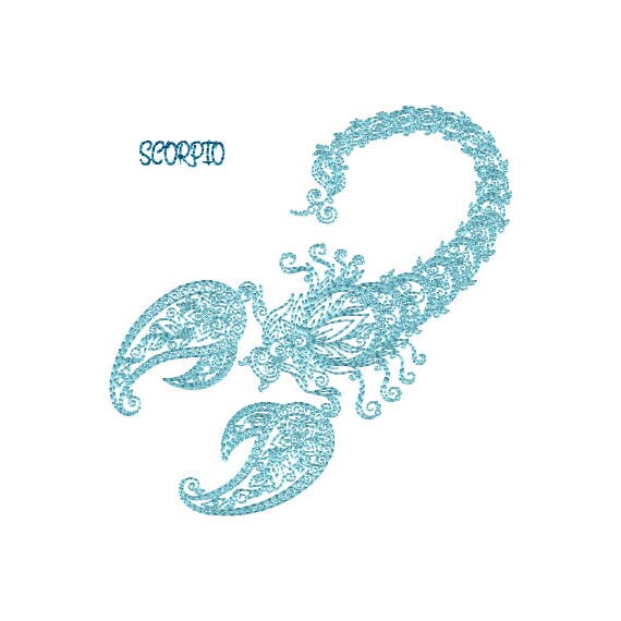 Zodiac Sign - Scorpio Machine Embroidery Design - 3 Sizes 4 X 4-inch ...