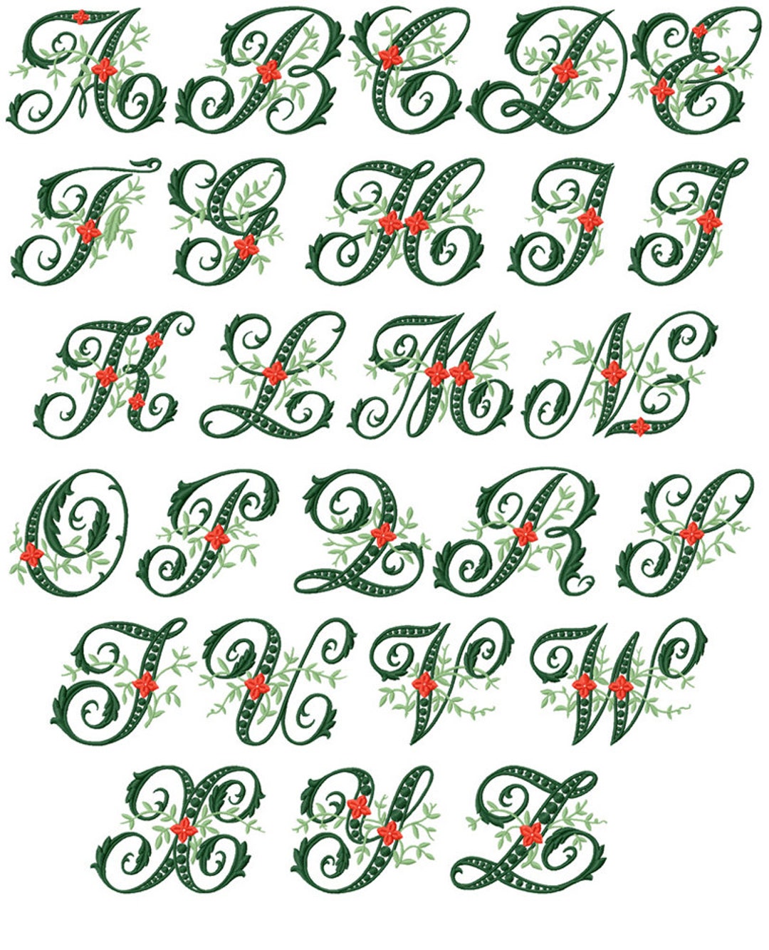 Wildwood Ivy Font 26 Machine Embroidery Letters for 5"x7" Hoop F2103 - Etsy