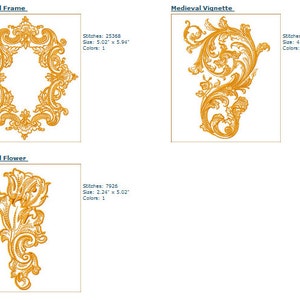 Medieval Splendor 13 Machine Embroidery Designs for 5"x7" for Hoop ...