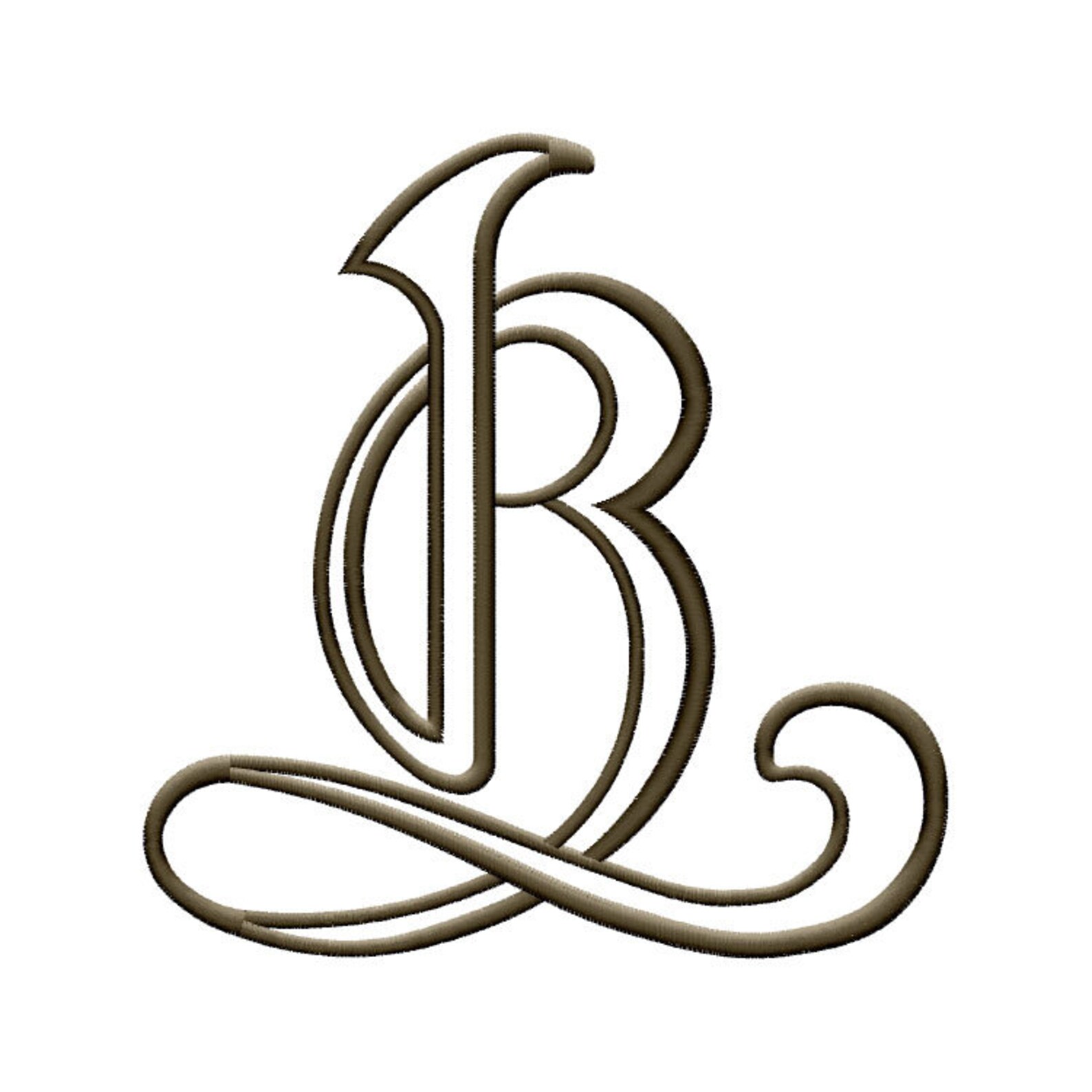 B and L 2 Two-letter Monogram Machine Embroidery Design in 5 - Etsy