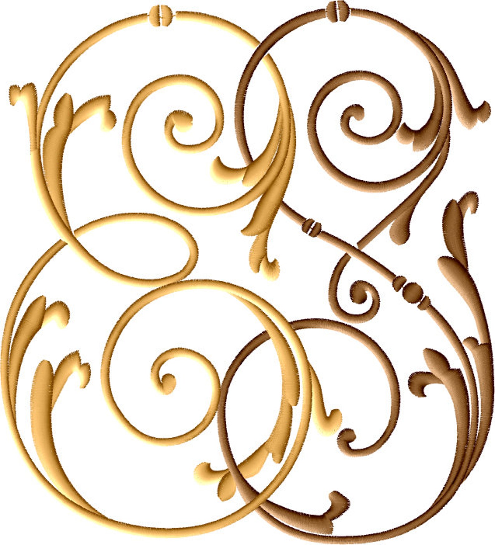 E and S or S and E 3 Two-letter Monogram Combination Machine - Etsy