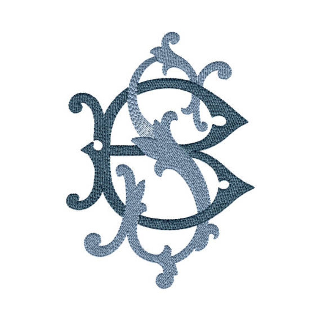 B and S 3 Two-letter Monogram Machine Embroidery Design in 6 Sizes 4"x4 ...