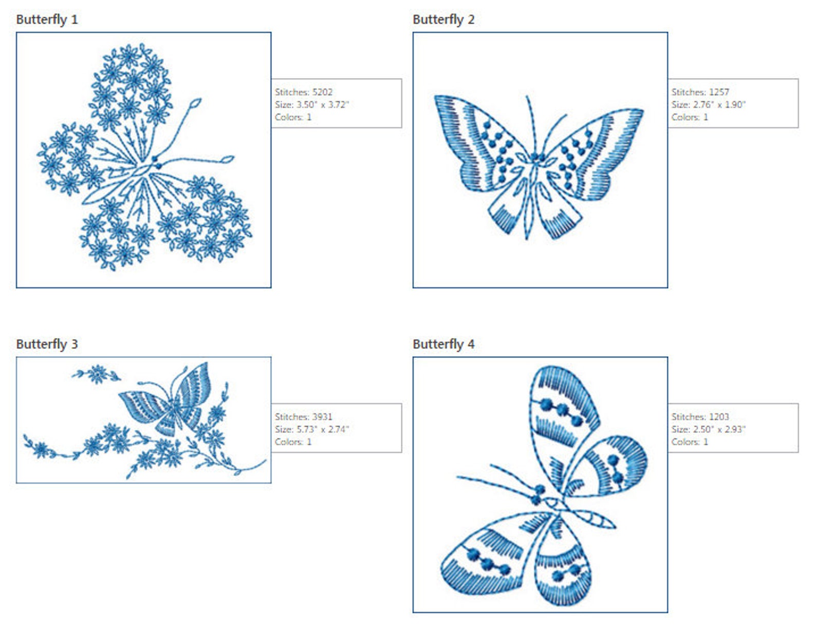 Redwork Butterflies 8 Machine Embroidery Designs for 5"x7" Hoop D2108 ...